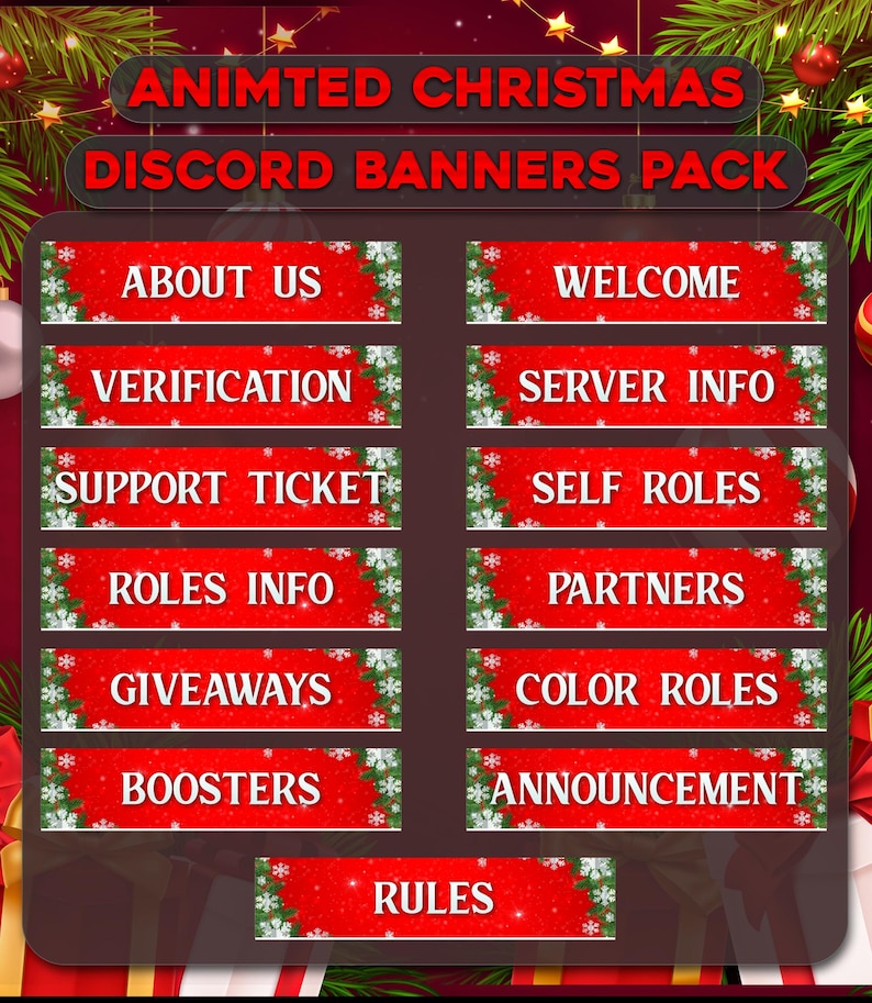 Animated Christmas Discord Banner Pack | Holiday Server Banners (GIF ...