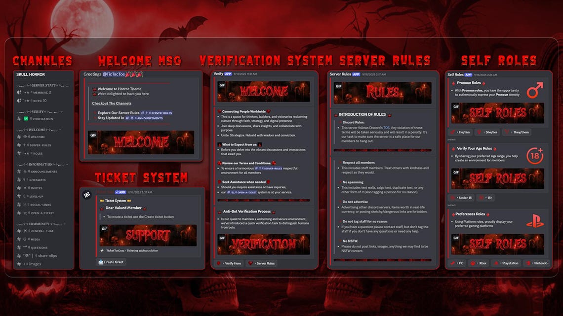 Horror Themed Discord Server: Fully Setup Spooky Community - Etsy
