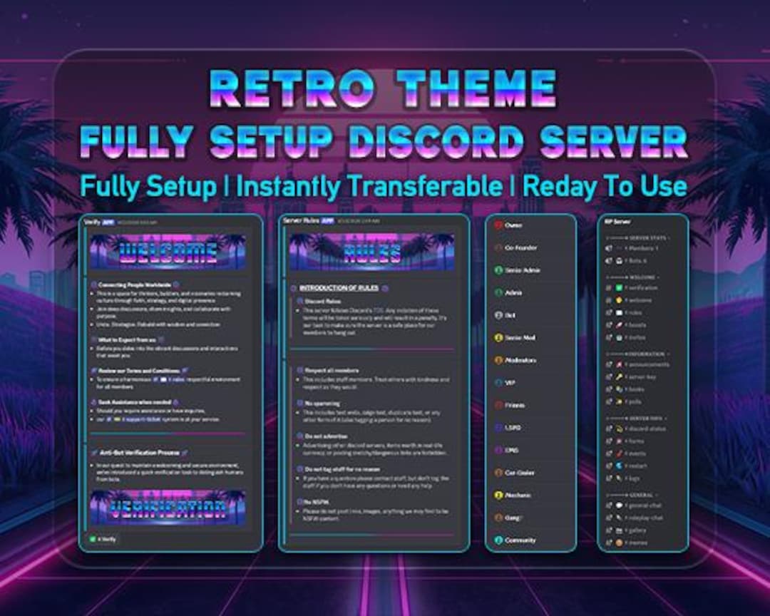 Retro Vaporwave Discord Server Theme | Ready Made Setup - Etsy
