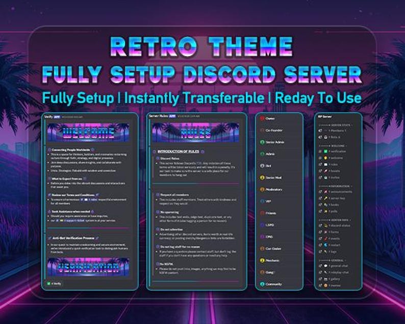Retro Vaporwave Discord Server Theme | Ready Made Setup - Etsy