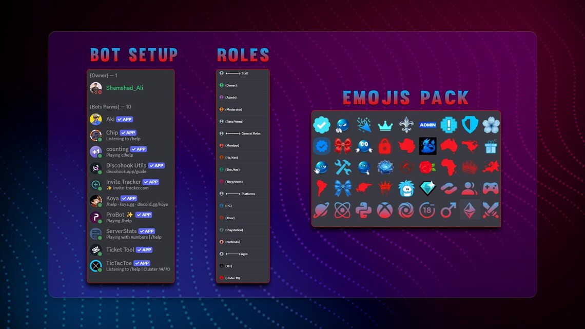 Red & Blue Themed Discord Server: Fully Setup, Ready to Use - Etsy