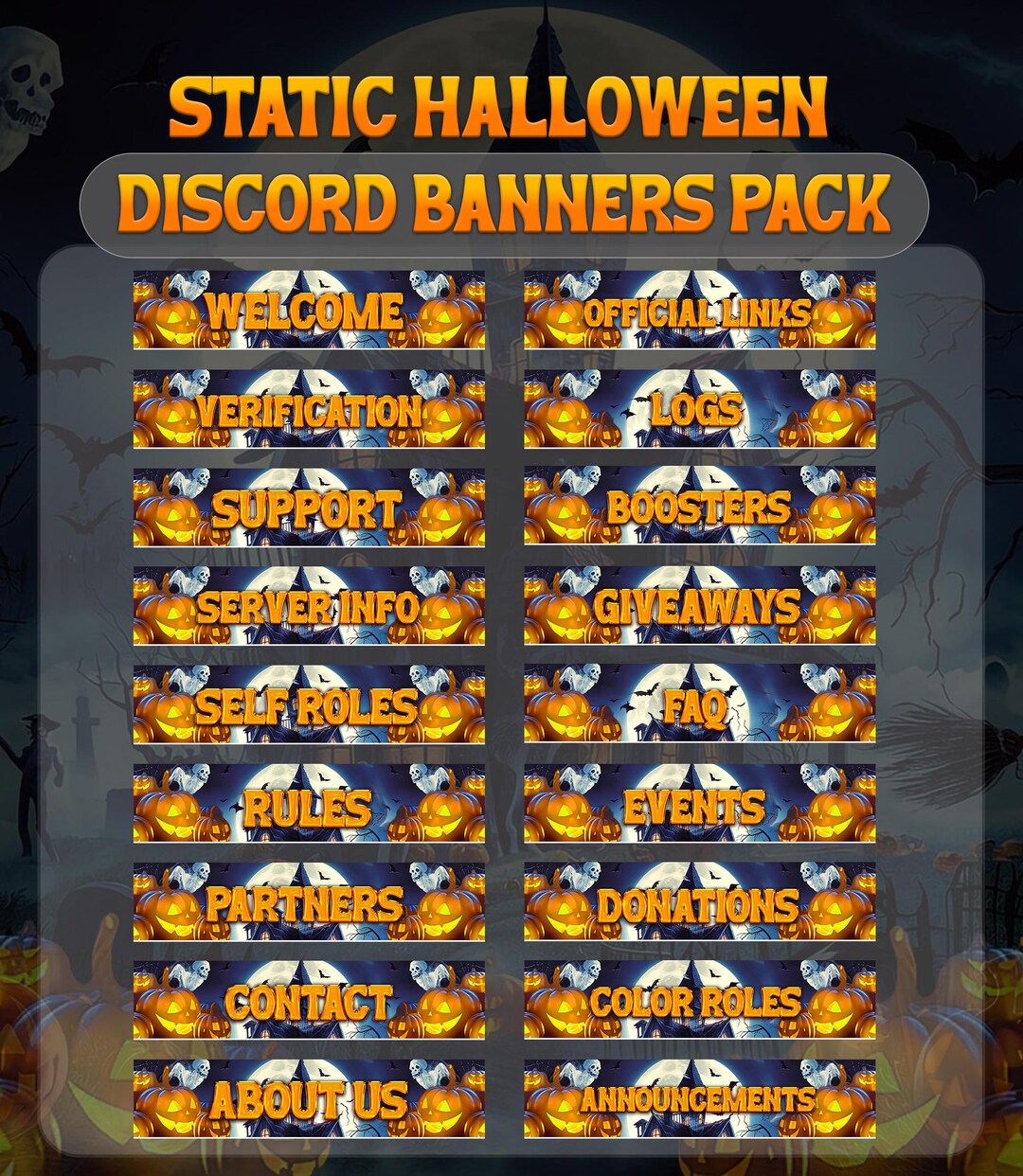 Halloween Discord Banner Pack: Spooky Server Banners (digital Download ...