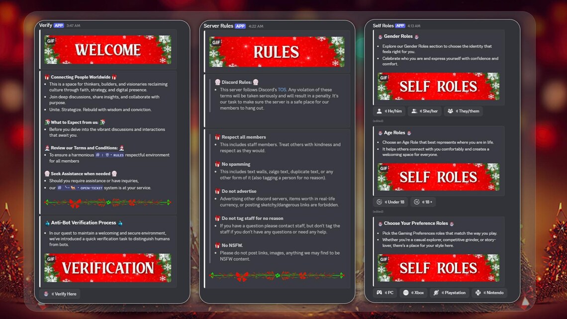 Christmas Discord Server | Holiday Theme, Festive Layout - Etsy