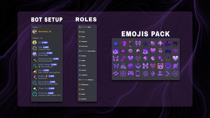 Purple Themed Discord Server | Fully Setup, Instant Transfer (digital ...