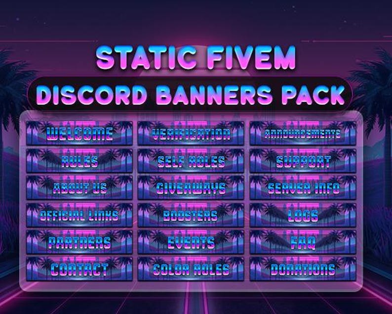 Fivem Themed Discord Banners Pack (18) | GTA RP Server Banners | High ...