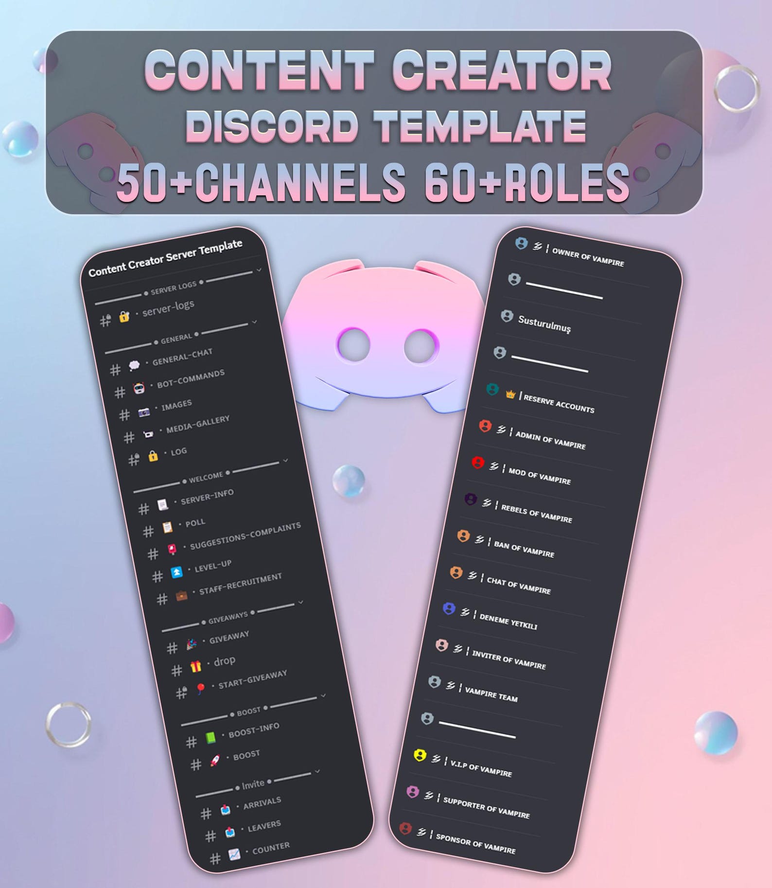 Content Creator Discord Server Template | Streamer, Youtuber (ready to ...