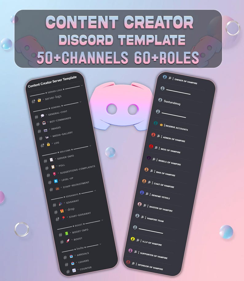 Content Creator Discord Server Template | Streamer, Youtuber (ready to ...