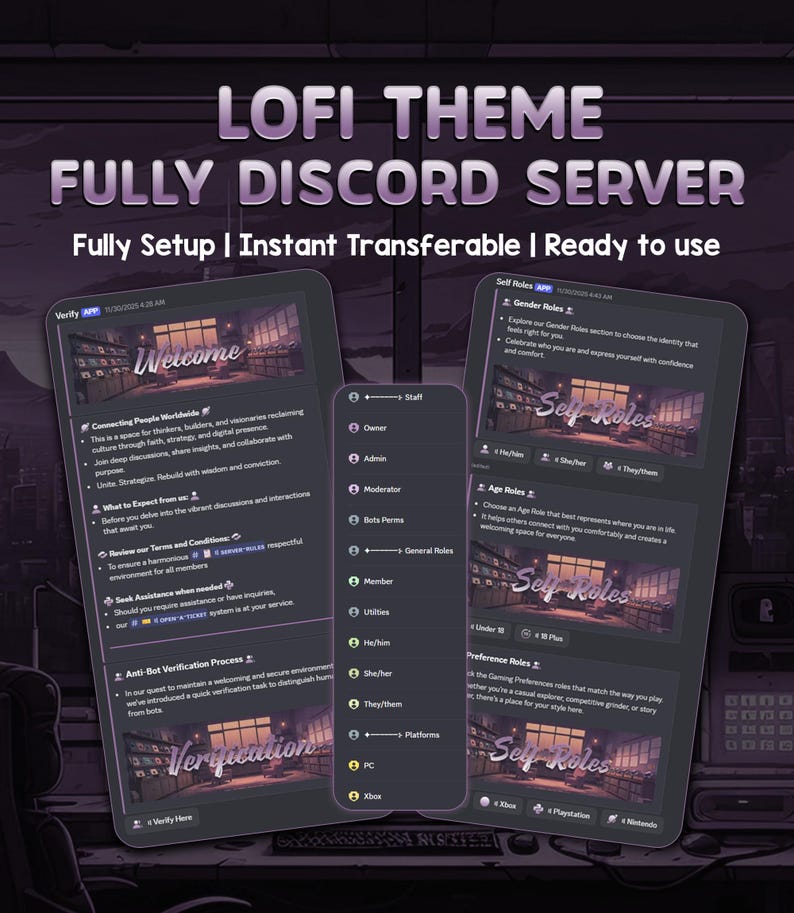 Lofi Discord Server | Chill Lofi Theme Setup | Ready Made Discord ...