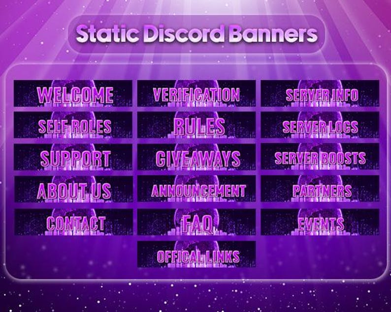 Purple Discord Server Banner Pack – Aesthetic Static Banners for Embeds ...