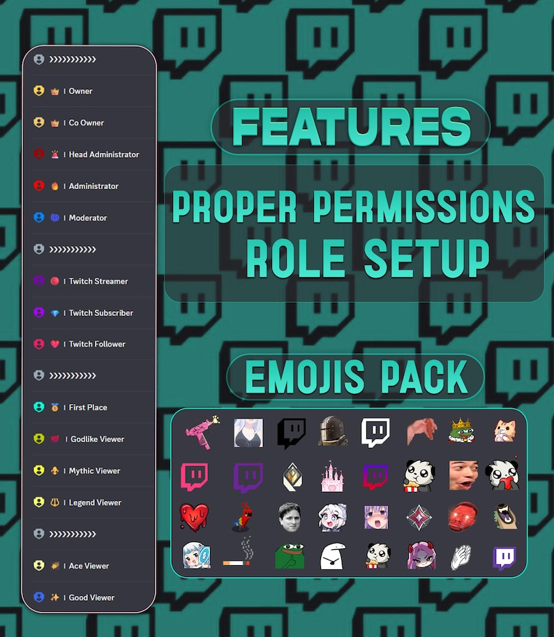 Twitch Streamer Discord Template | 40+ Channels & Roles - Etsy