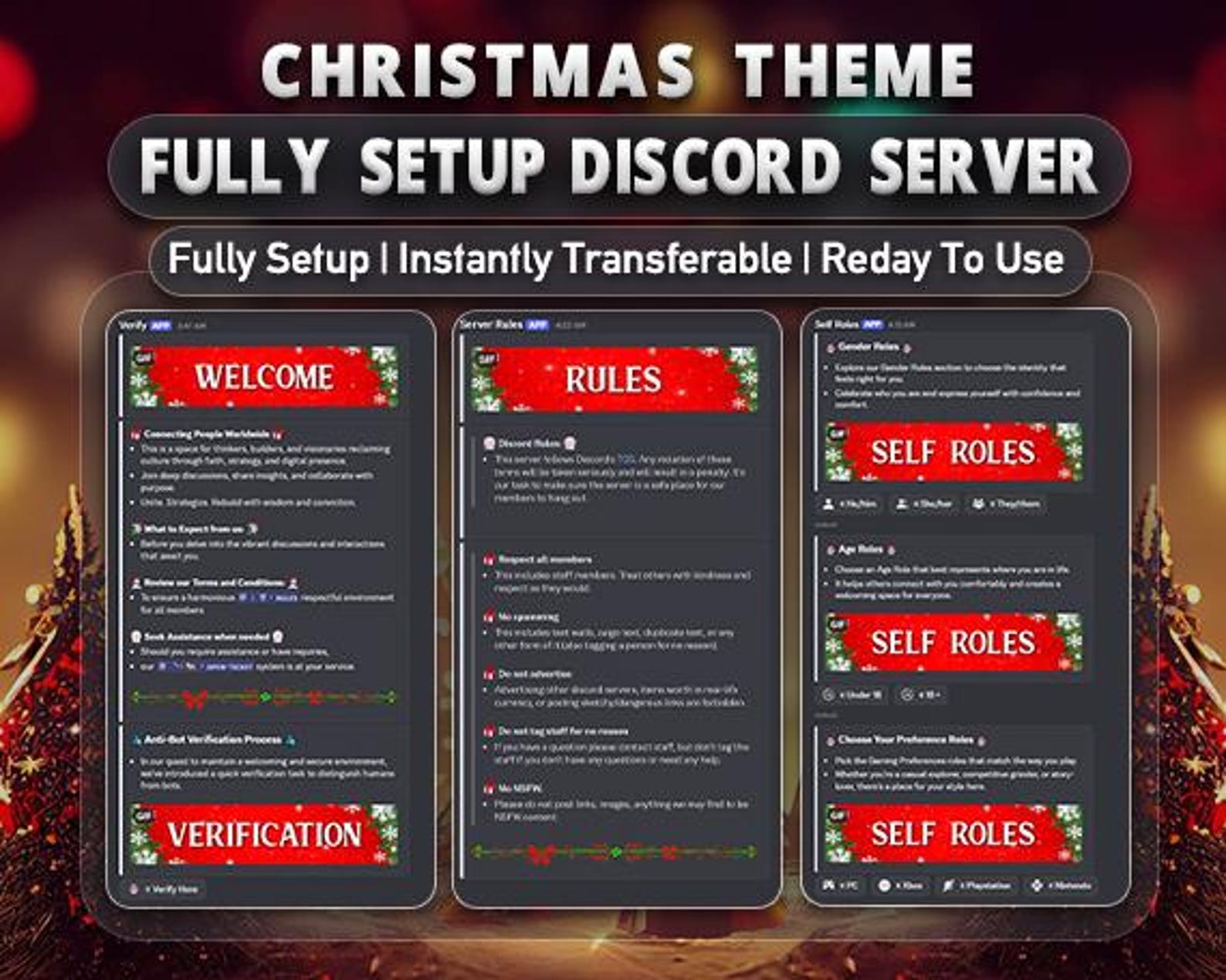 Christmas Discord Server | Holiday Theme, Festive Layout - Etsy