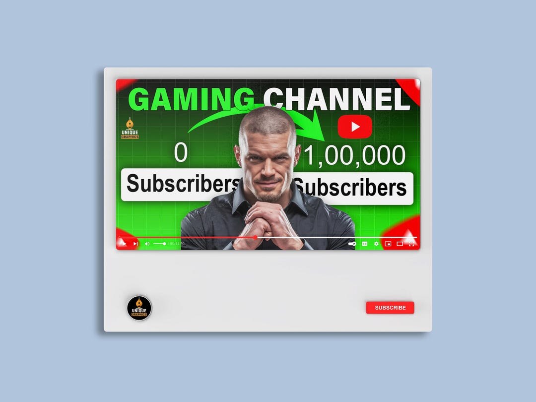 Youtube Thumbnail Template: 0 to 100K Subscribers, Editable PSD - Etsy