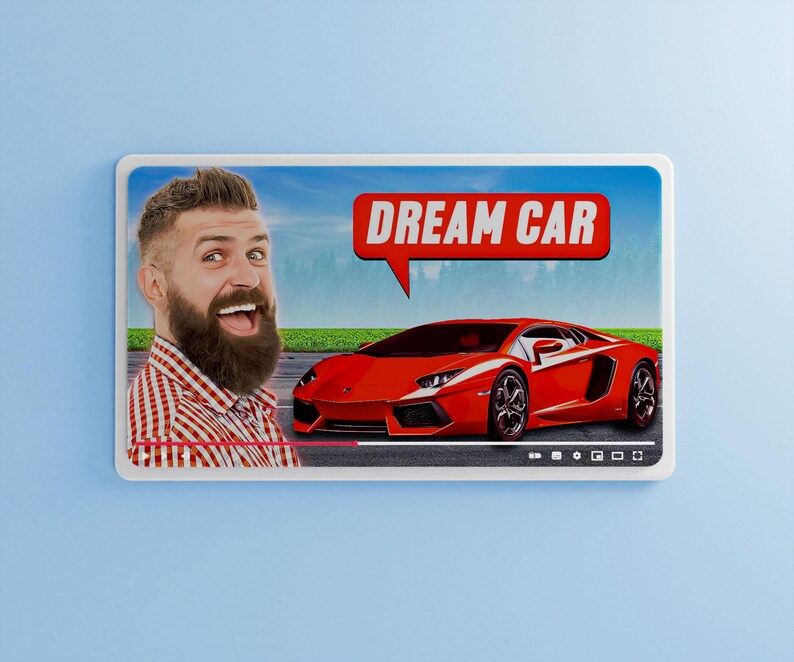 My Dream Car Youtube Thumbnail Template | PSD Editable Thumbnail | Car ...