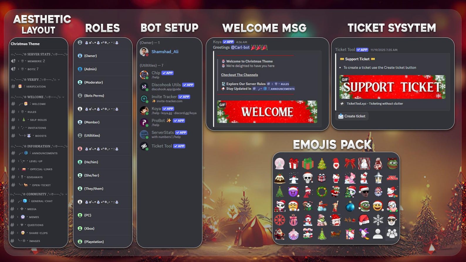 Christmas Discord Server | Holiday Theme, Festive Layout - Etsy