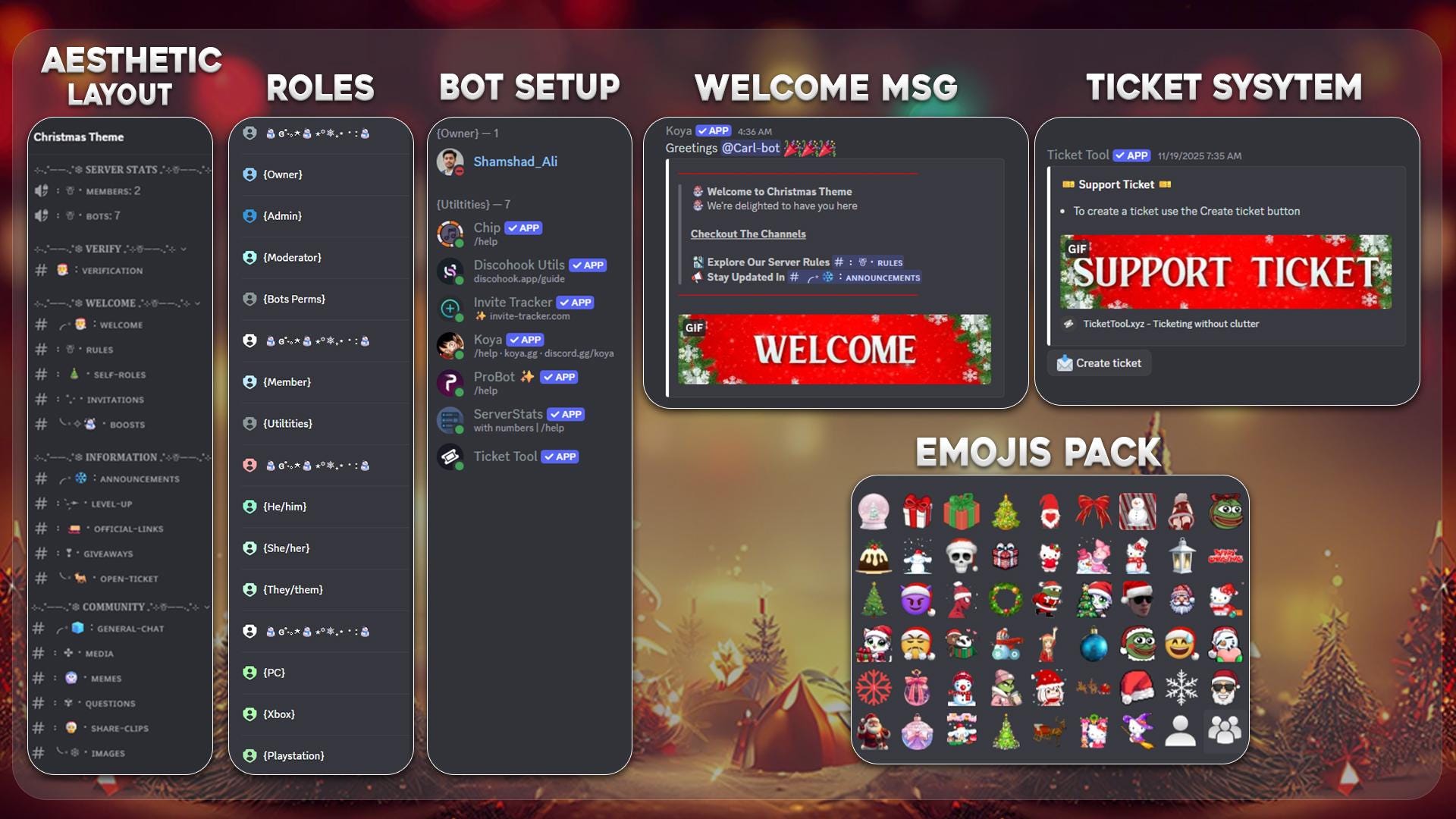 Christmas Discord Server | Holiday Theme, Festive Layout - Etsy