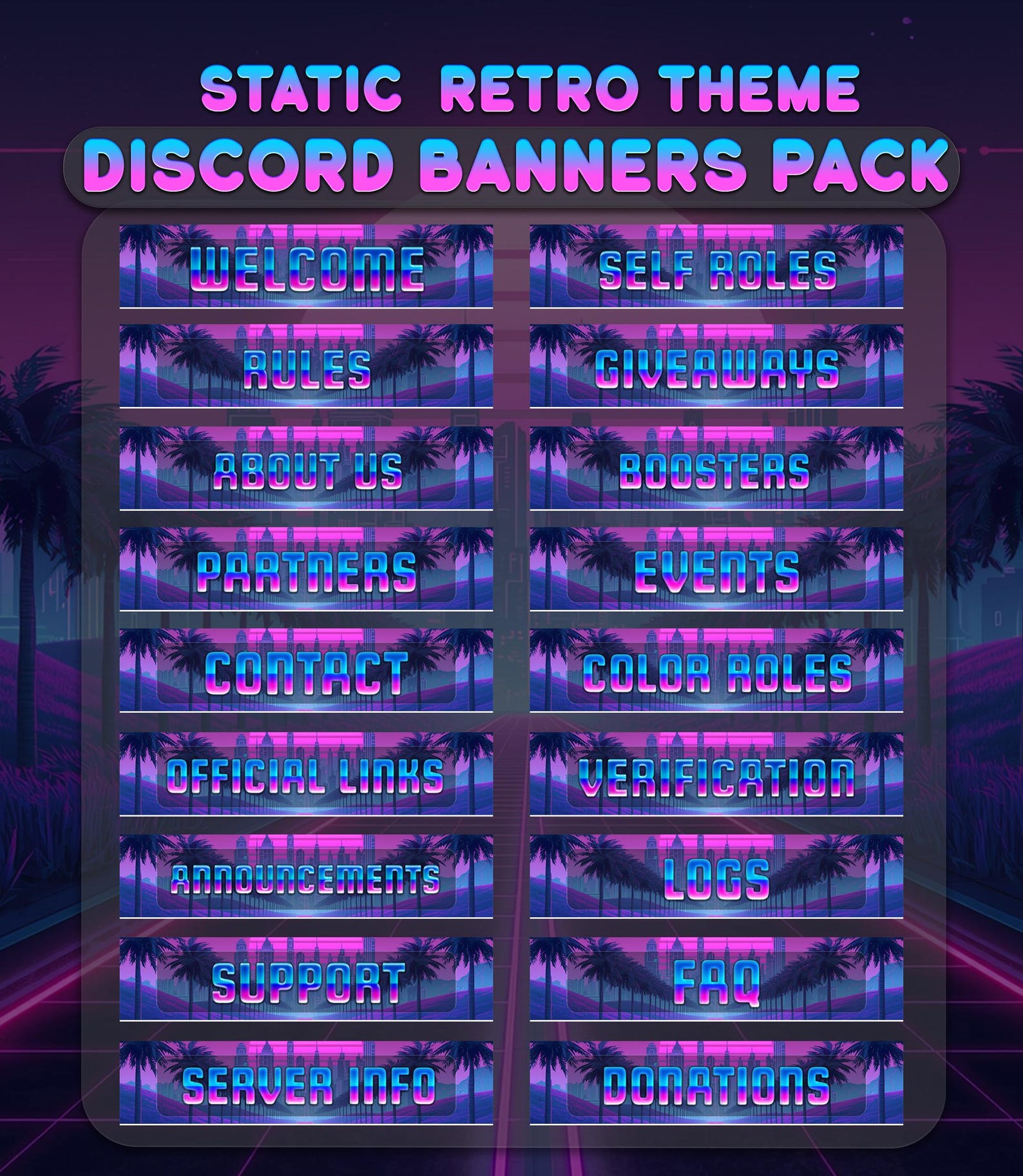 Retro Discord Theme Pack | Vaporwave Pixel Graphics (digital Download ...