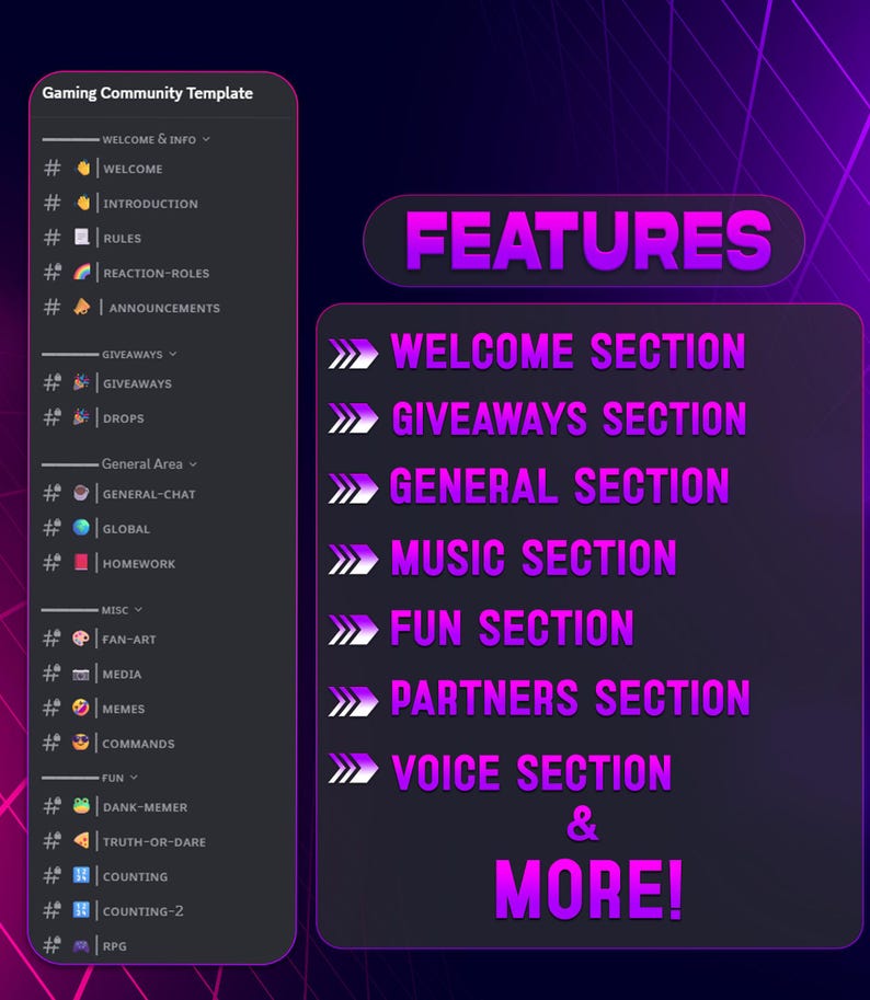 Gaming Community Discord Template | Gamer Server Setup | Ready to Use Discord Layout for Friends ...