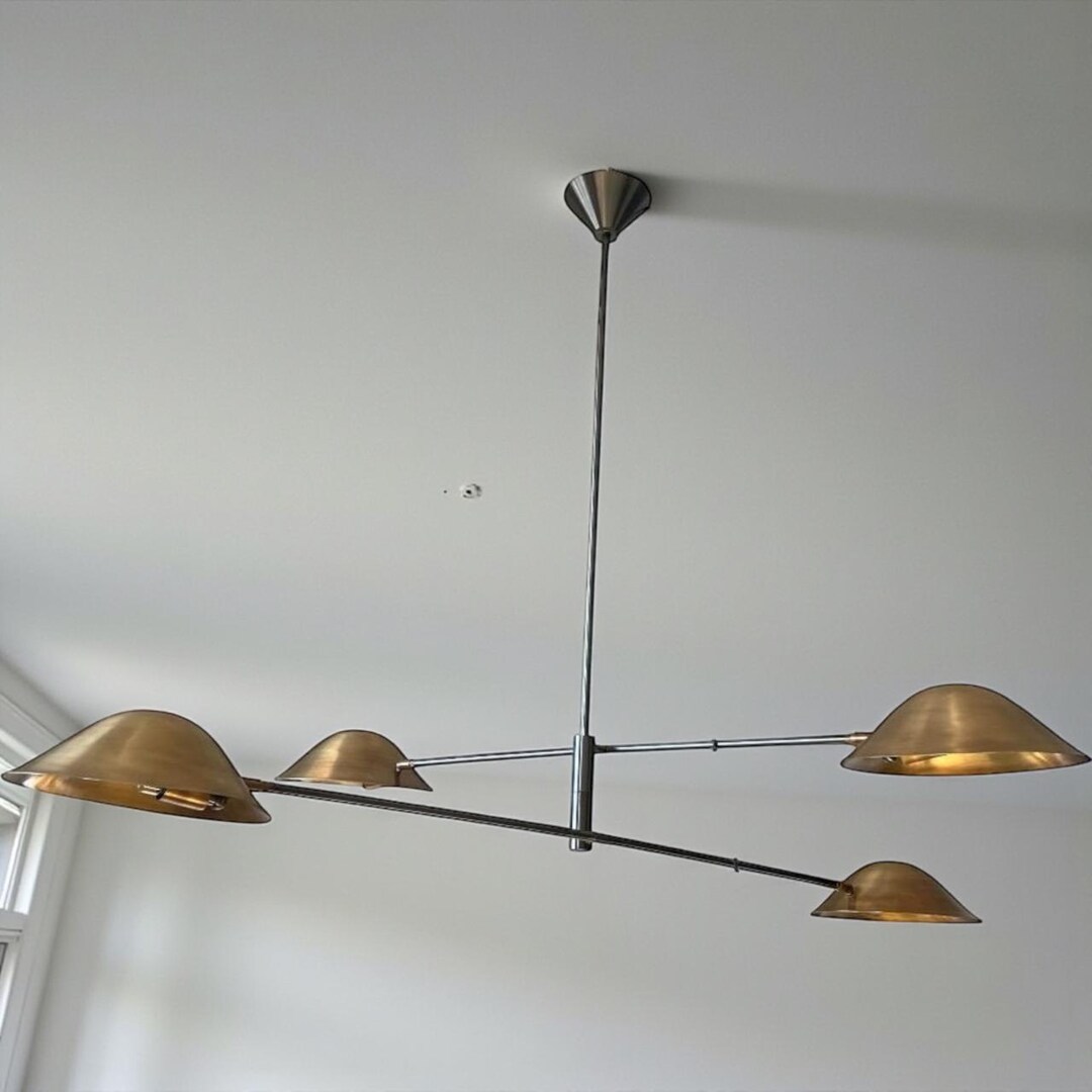 Mid Century Modern Sputnik Chandelier – 4 Light Brass Ceiling Fixture ...