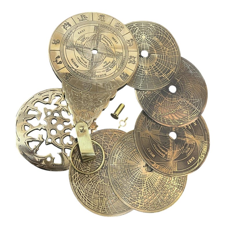 Brass Nautical Calendar: English & Arabic, Handmade Astronomy Decor - Etsy