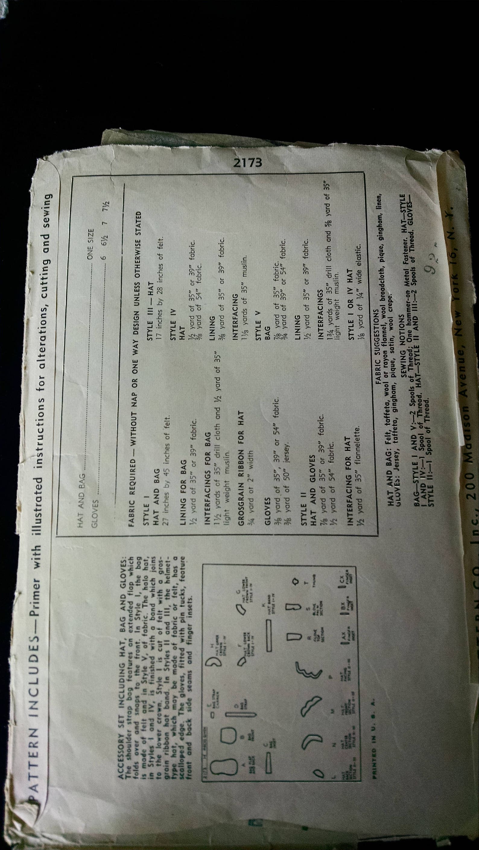 Vintage Simplicity Pattern 2173 Hats and Bag Glove 1947 - Etsy