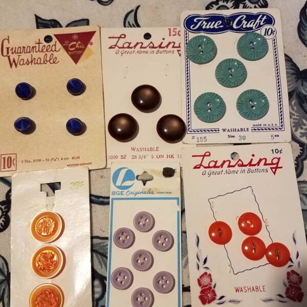 Vintage Button Cards - Etsy