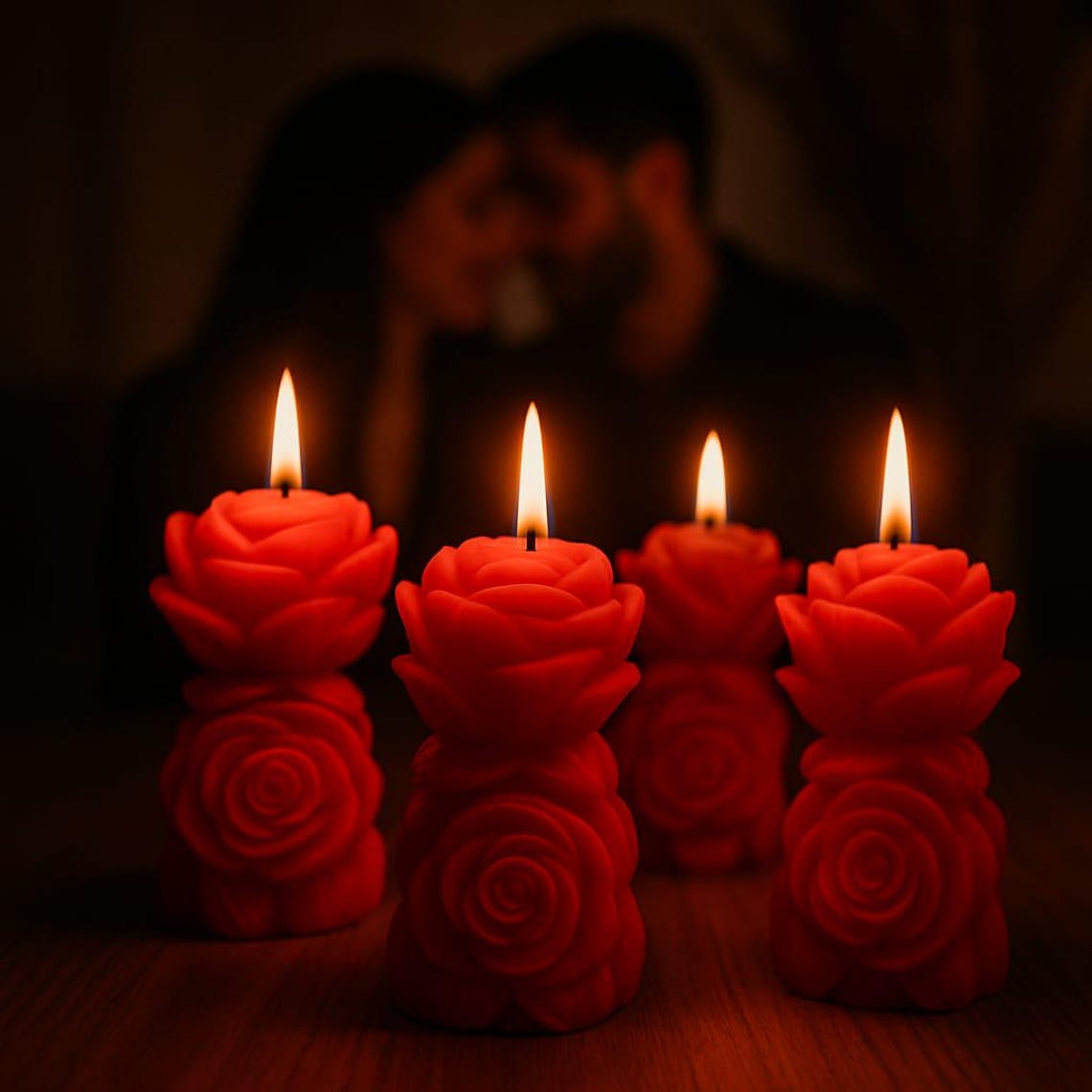 Handmade Red Rose Candle | Romantic Rose‑shaped Pillar, Rose Scented ...