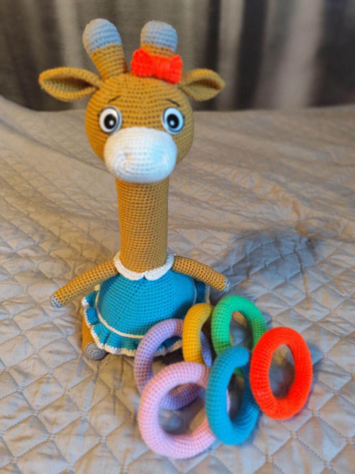 Crochet Stacking Toy Giraffe - Montessori Soft Toy - Handmade Amigurumi ...