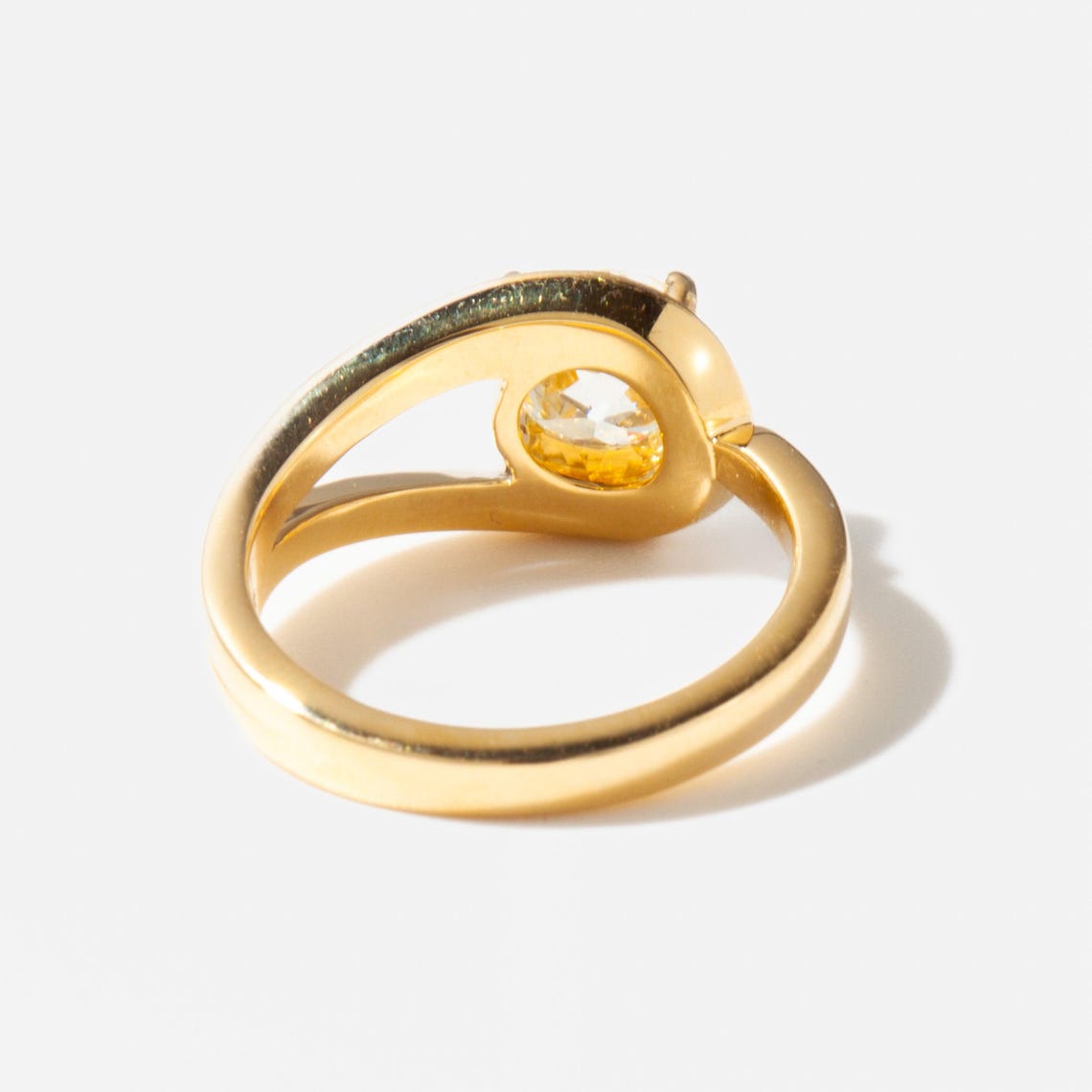 Engagement Ring, Bypass Style Solitaire Ring, Classic Tension Set Ring ...