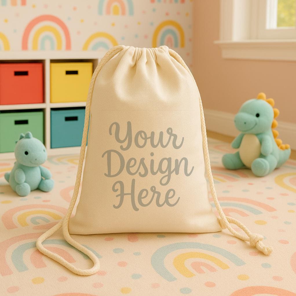 Drawstring Mockup Kids Bag Mockups Children School PE Bag Mock up ...