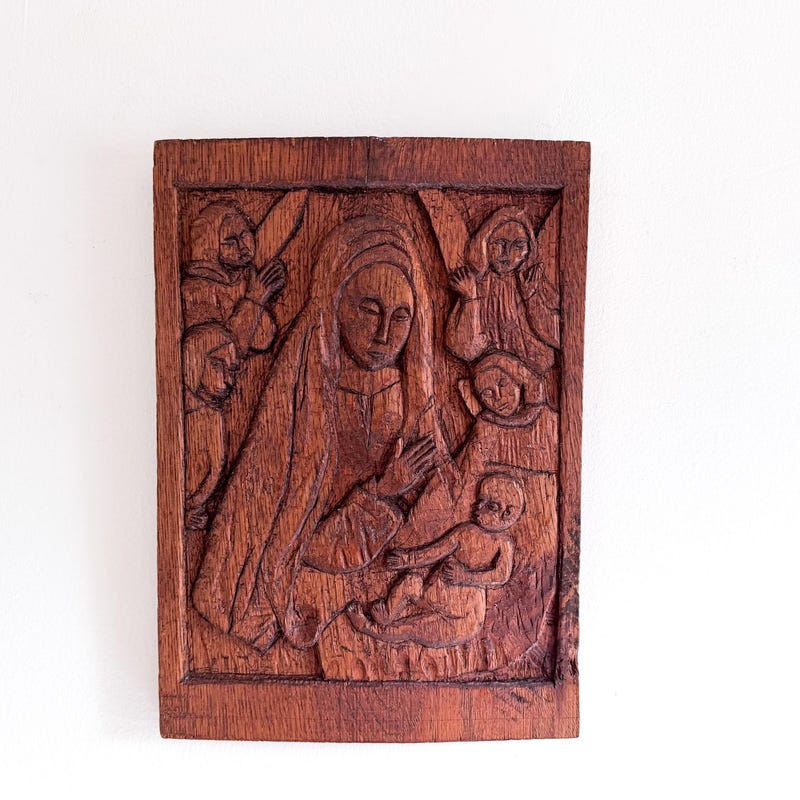 Carved Madonna Plaque - Etsy