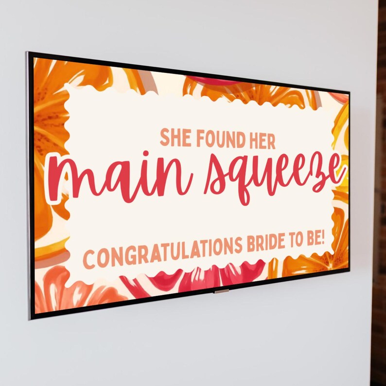 Main Squeeze Citrus Banner Template, Bridal Shower Bachelorette Decor ...