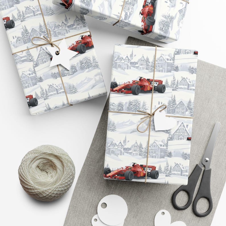 Ferrari Formula 1 Race Car Wrapping Paper, Vintage F1 Fan Gift Wrap - Etsy
