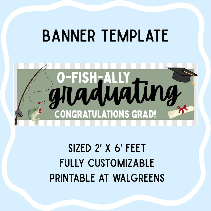Fishing Graduation Banner - Etsy