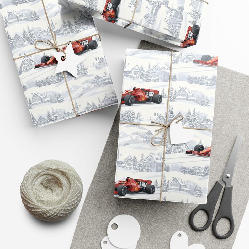 Ferrari Formula 1 Race Car Wrapping Paper, Vintage F1 Fan Gift Wrap - Etsy