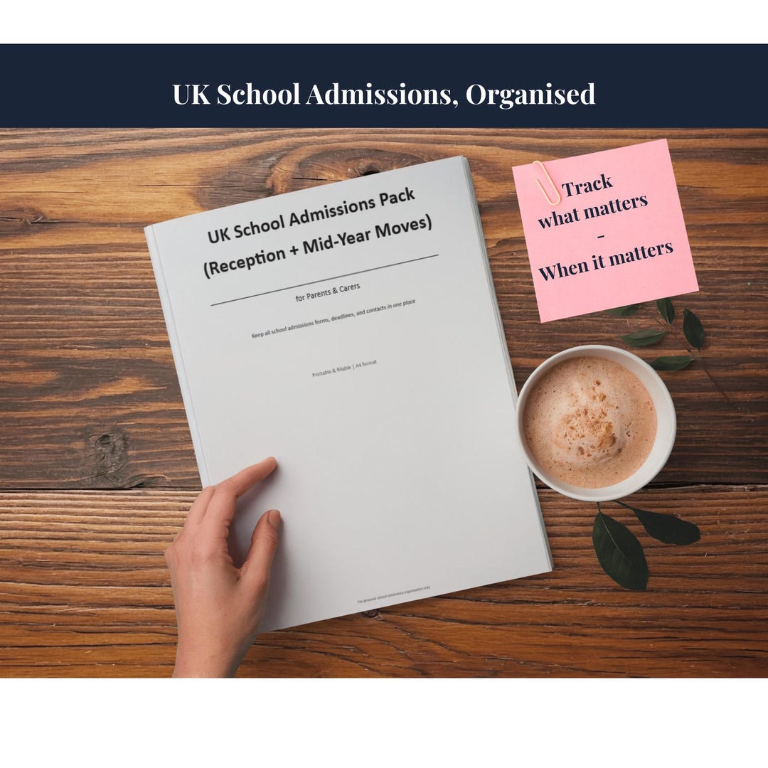 UK School Admissions Pack Printable | Reception & Mid Year Move Parent ...