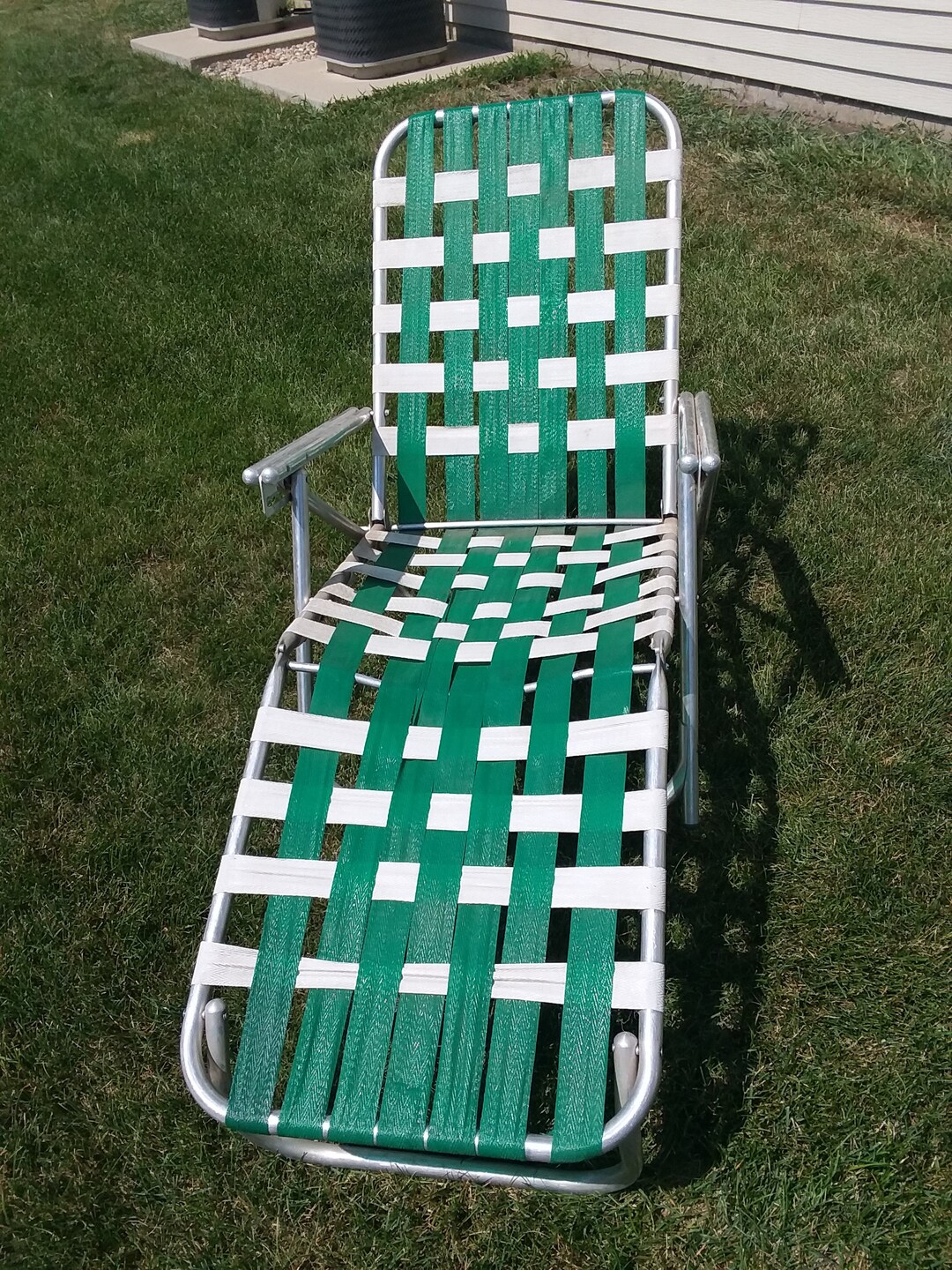 Vintage Webbed Folding Patio Beach Chair Lounge - Etsy