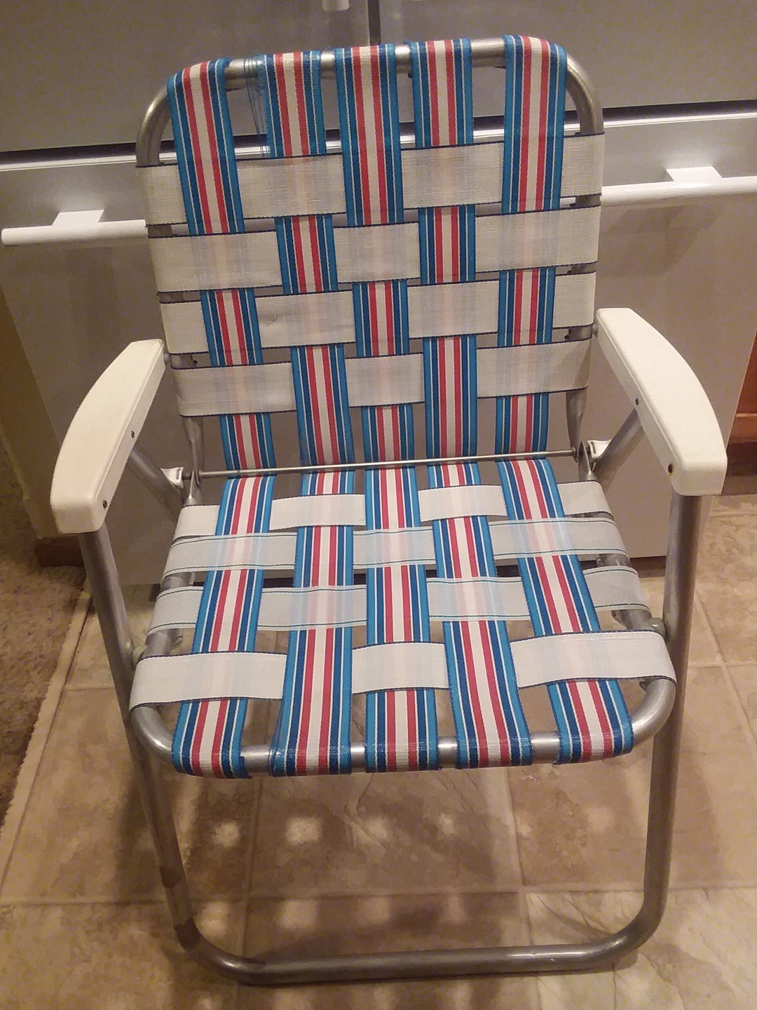 Webbed Patio Folding Lawn Chair Vintage - Etsy
