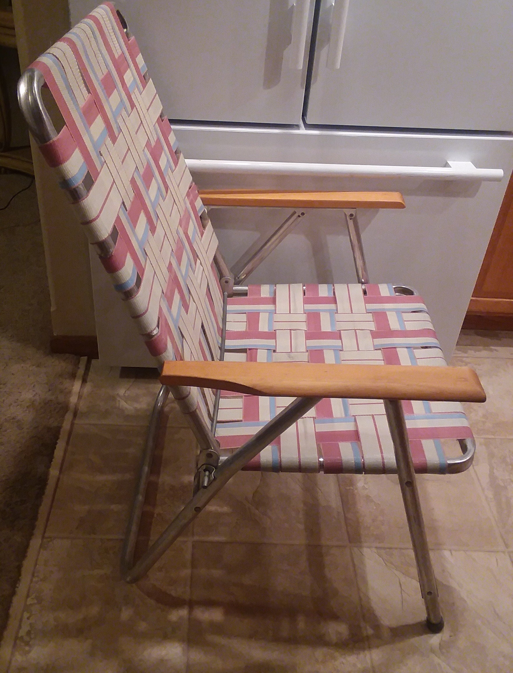 Folding Aluminum Patio Lawn Chair Vintage Etsy