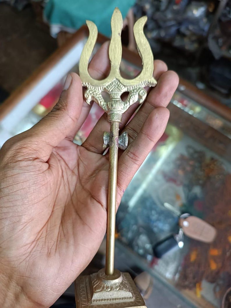 Handmade Brass Trident for Pooja and Display - Etsy