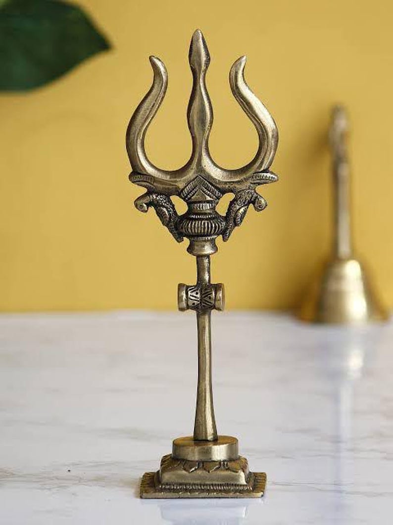 Handmade Brass Trident for Pooja and Display - Etsy