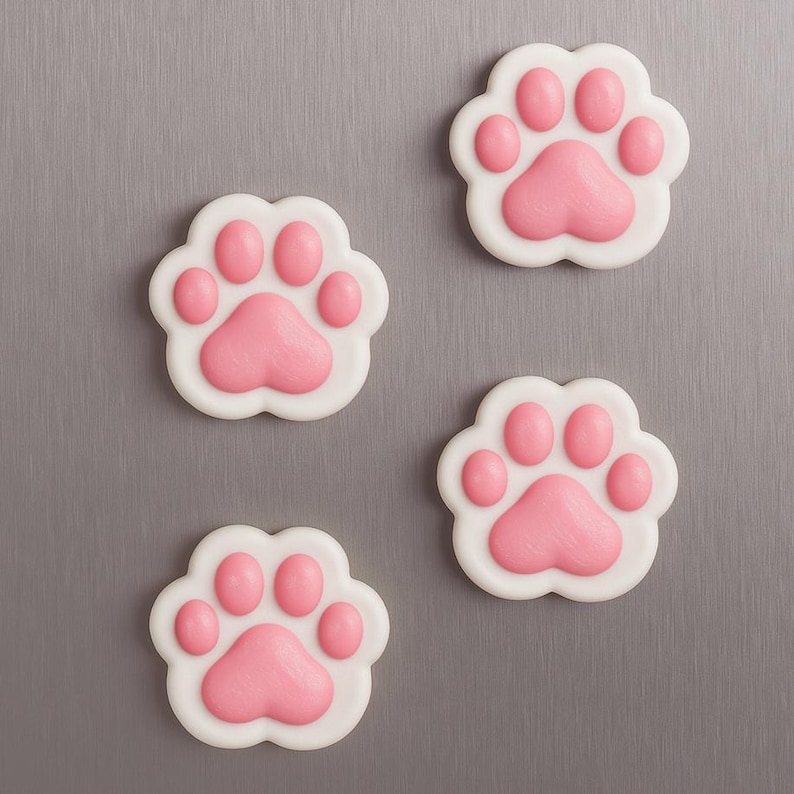 Cat/dog Paw Magnets - Cute Fridge or Chalkboard Decoration - Set of 4 ...