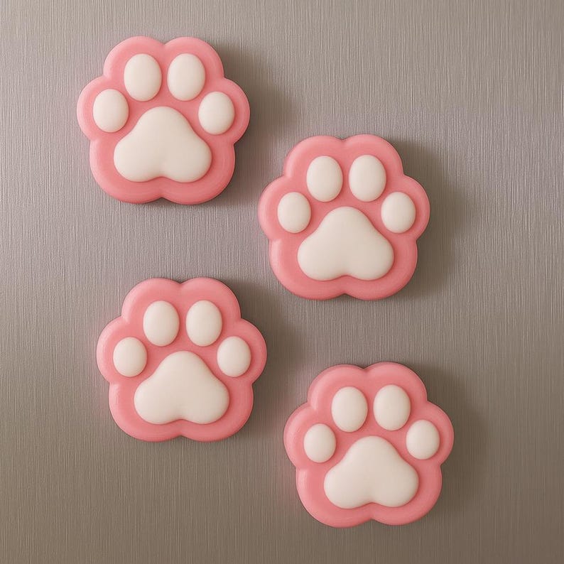 Cat/dog Paw Magnets - Cute Fridge or Chalkboard Decoration - Set of 4 ...