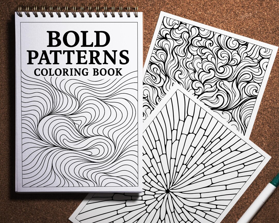 Abstract Pattern Coloring Book: 50 Bold Geometric Designs (printable ...
