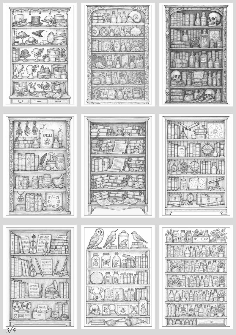 Secret Shelf Series – 30 Printable Coloring Pages | Intricate ...