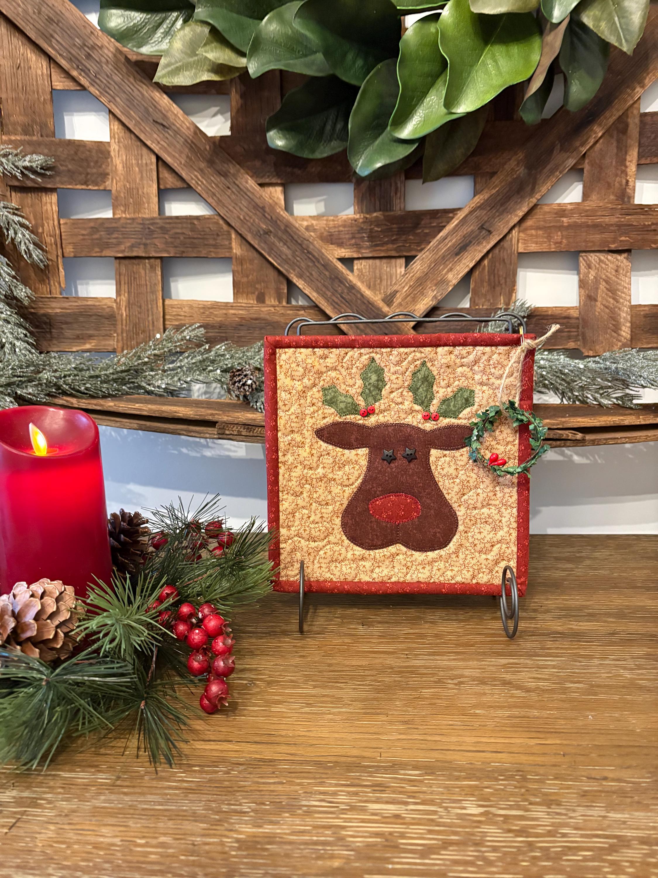 Handmade Quilted and Appliqued Christmas Quilt/ Rudolph Red Nose ...