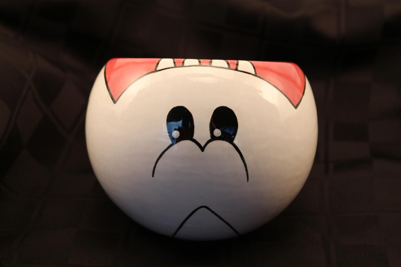 Boo the Ghost Ceramic Tilted Bowl made to Order and - Etsy