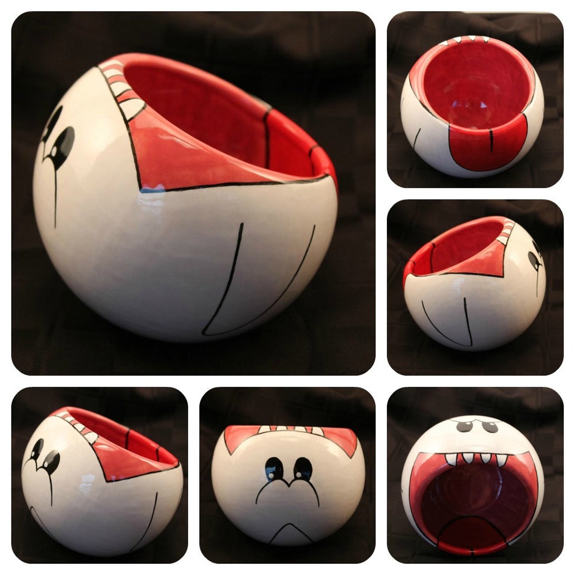 Boo the Ghost Ceramic Tilted Bowl made to Order and - Etsy