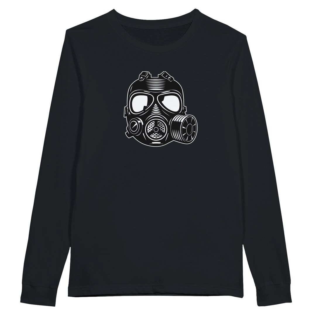Gas Mask Long Sleeve Shirt | Minimalist Black Urban Symbol Tee | Filter ...
