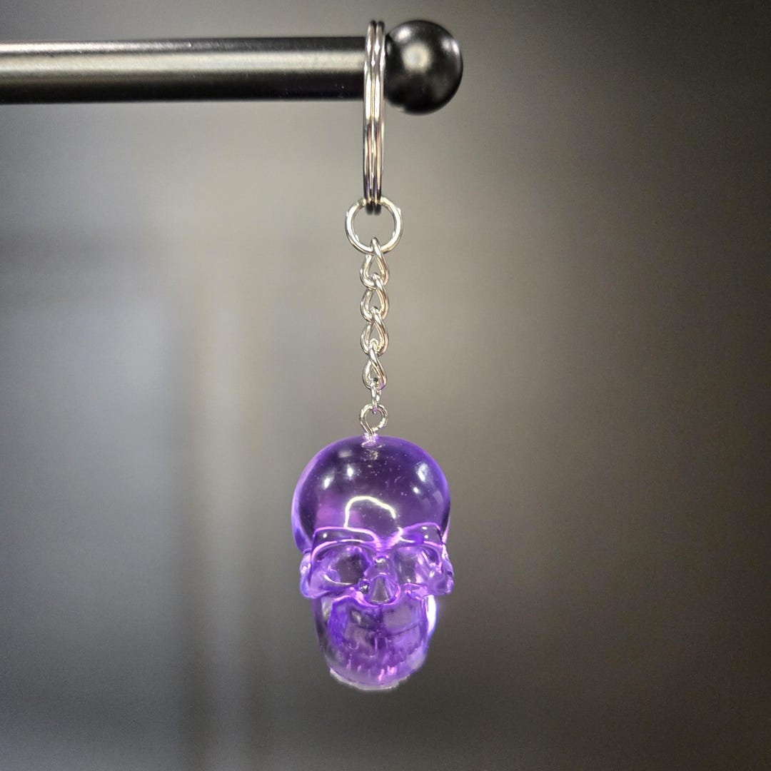 Mini Skull Keychain - Translucent Light Purple - Etsy