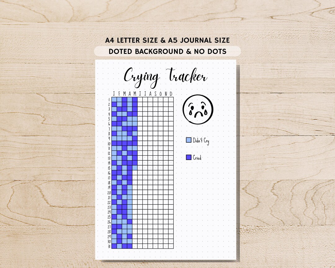 Crying Tracker - PRINTABLE Journal Page - Planner Page - Crying Log ...